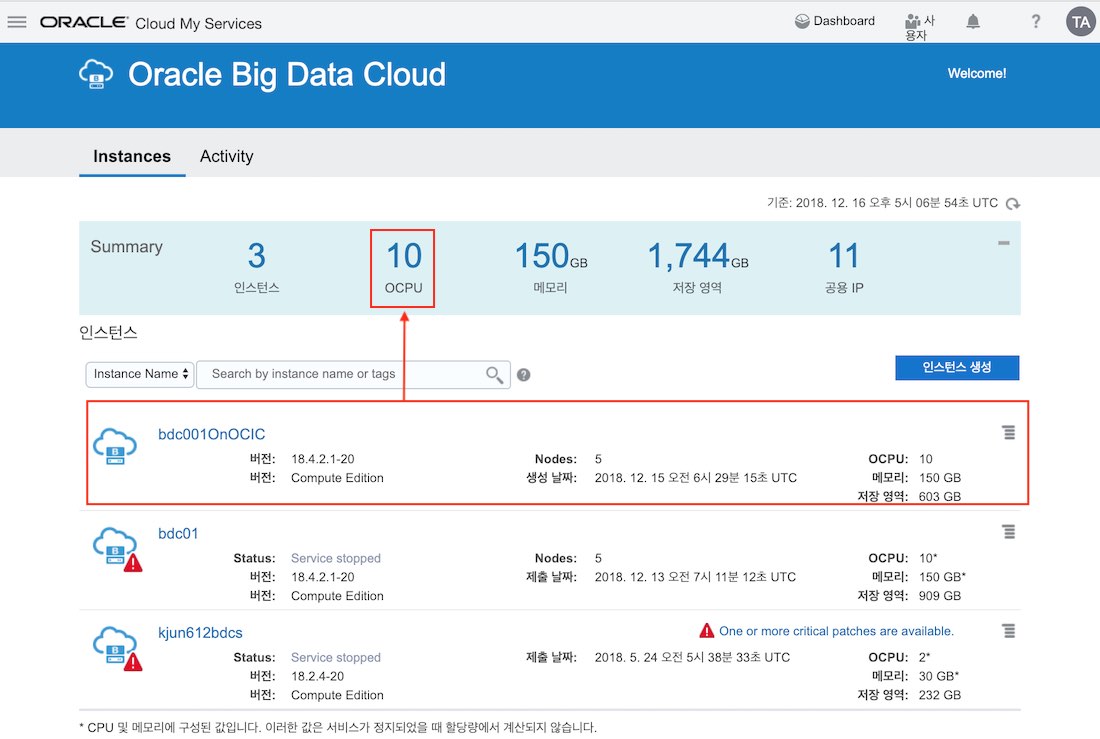 Oracle BDC 서비스 클러스터 관리 - 서비스 콘솔